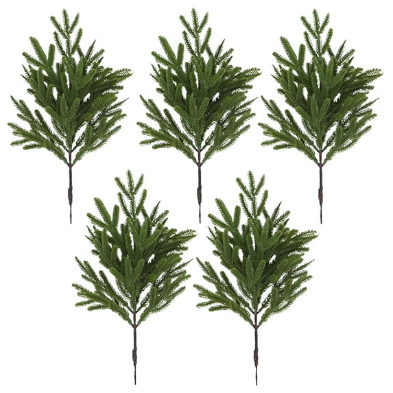 Lit Norfolk Pines Stems & Lighted Branches for Christmas: 5PCS Light Up ...