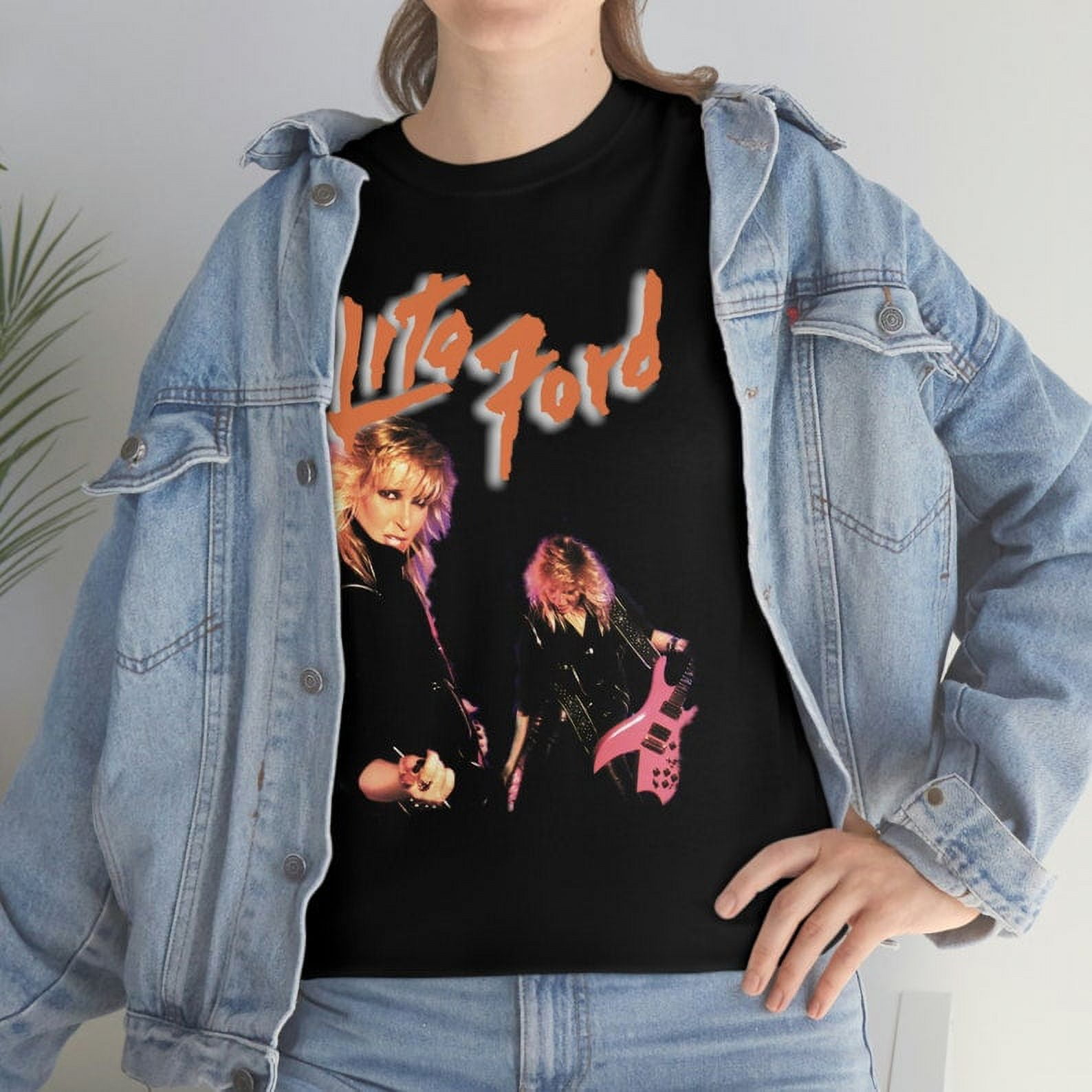 Lita Ford band poster album cover T shirt all sizes S-4XL Hard Rock Vintage Unisex Heavy Cotton ...