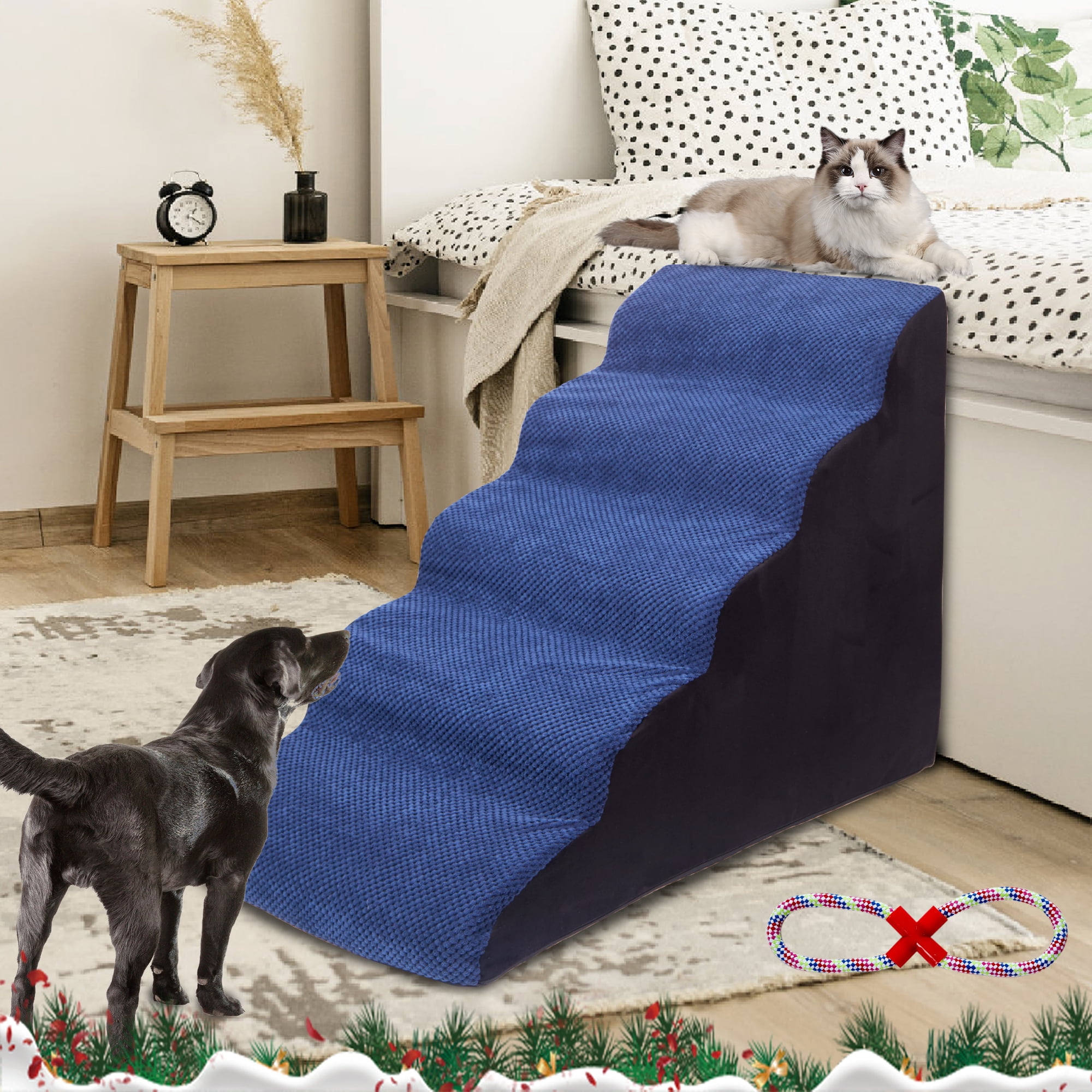 LitaiL 5 Tiers Dog Steps 24.4"H for High Bed and Couch, Non-Slip High ...