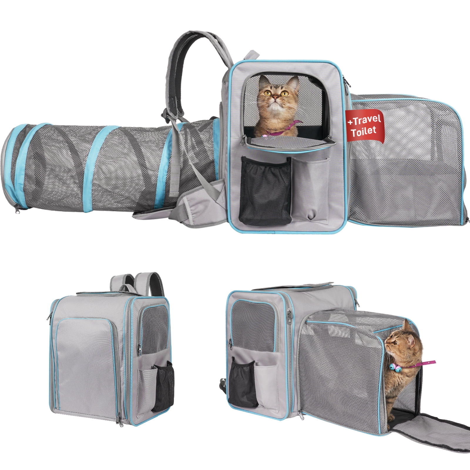 LitaiL Cat Backpack with Collapsible Tunnel, Expandable Pet Carrier ...