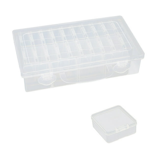 Litake 15/24/30 Grids Diy Mini Clear Storage Boxes Containers Small ...