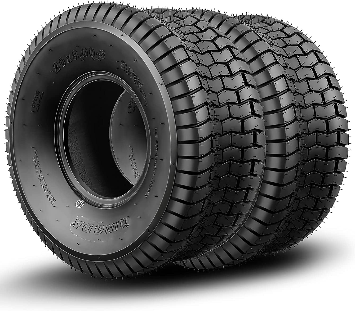 Litake 2 Pack 20x8.00-8 Lawn Mower & Garden Tractor Turf Tires, 950lbs ...