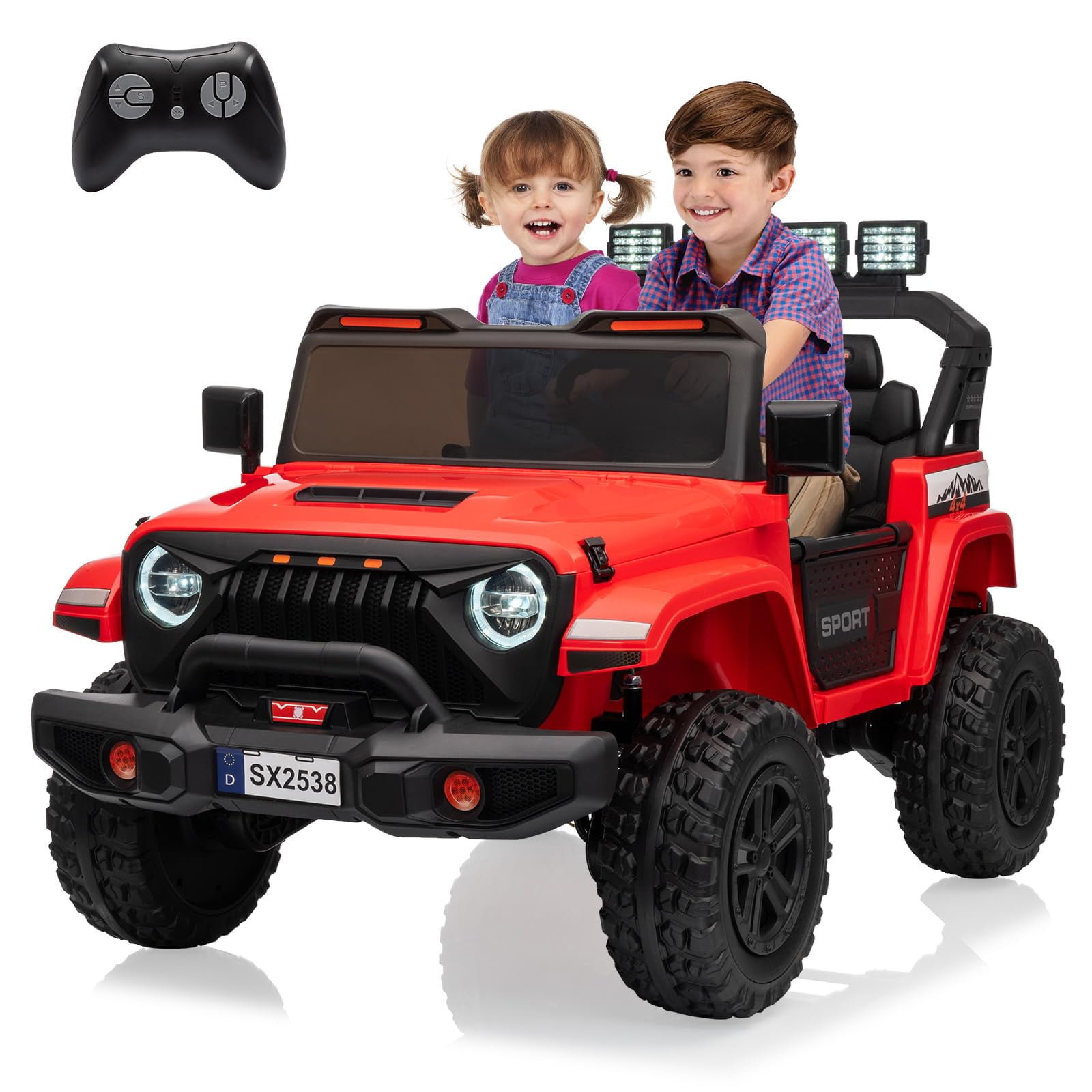 Litake 24V Ride On Toys for Big Kids, 2 Seater Extend Ride On Truck Car ...