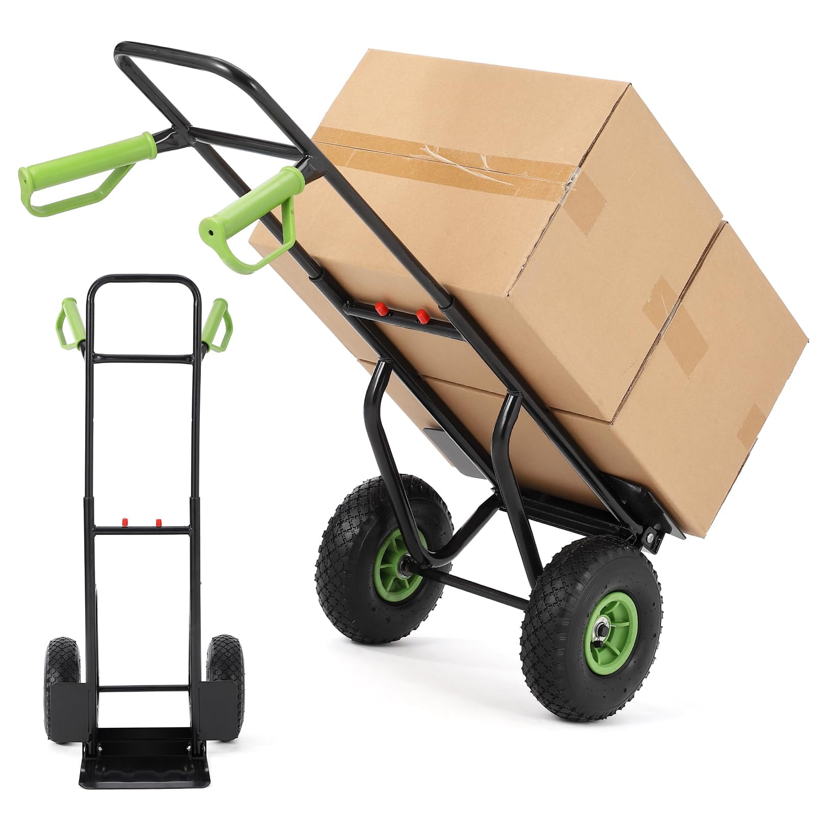 Litake 400lbs Hand Truck Dolly, Heavy Duty Steel Dolly Cart with 10 ...