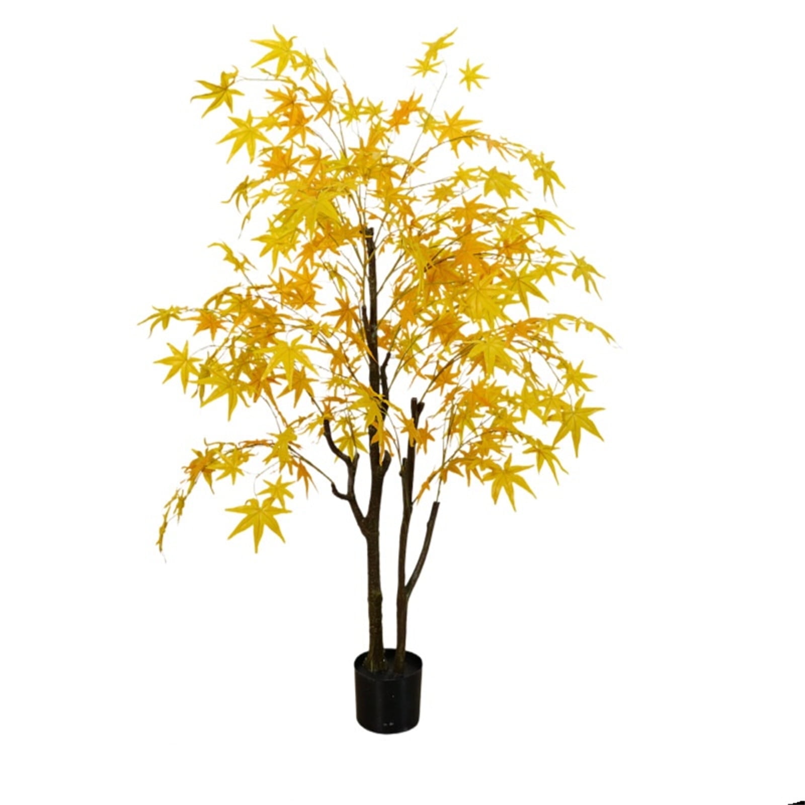 Litake 5Ft Autumn Maple Artificial Fall Tree,Faux Yellow Maple Leaves ...