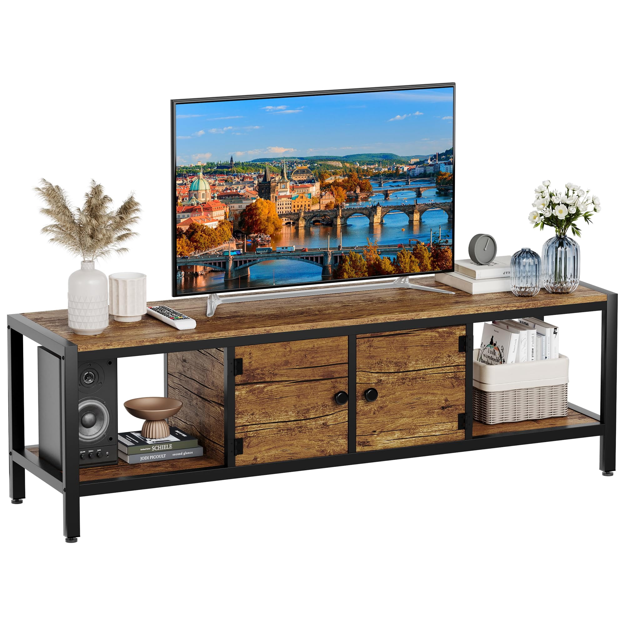 Litake 58 Inch TV Stand with Storage,TV Entertainment Center up to 65 ...