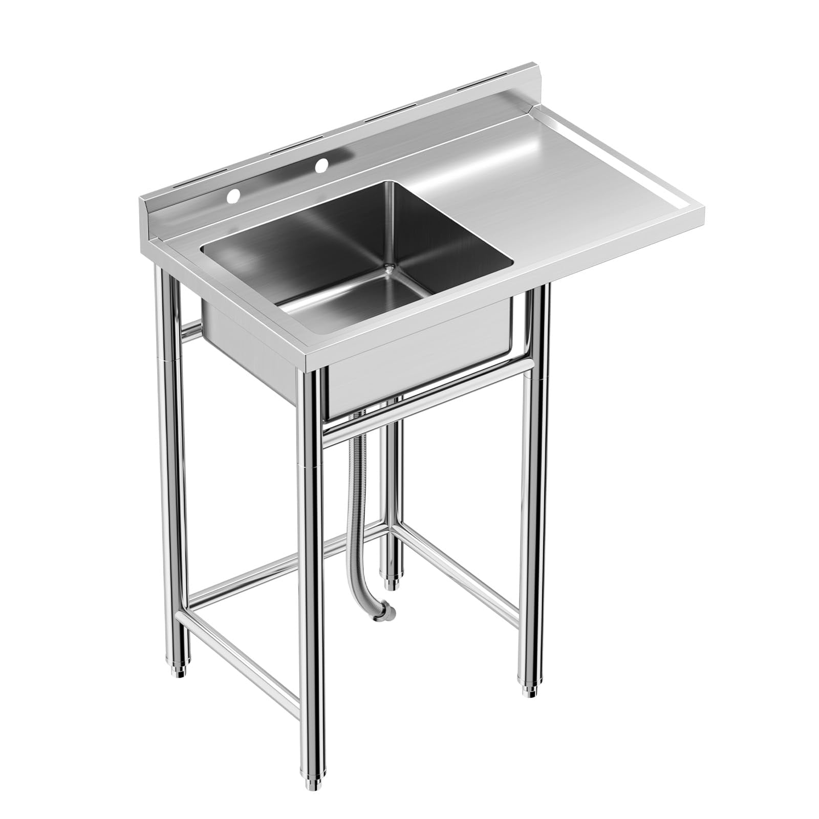 Litake Free Standing Commercial Restaurant Kitchen Sink, Stainless ...