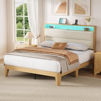 TROPOW Queen Bed Frame,Smart RGB LED Lights Headboard, Modern Full ...