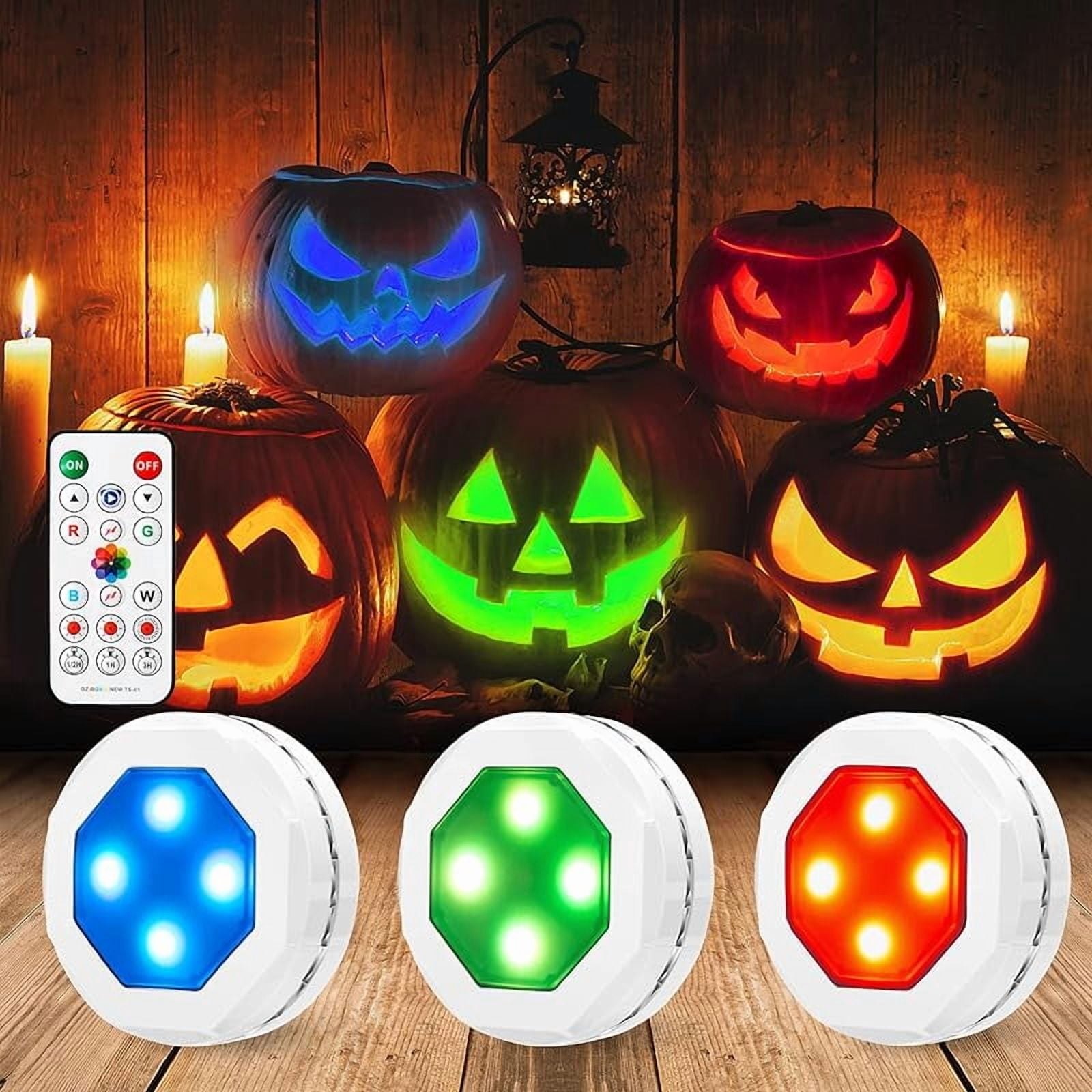 Litake Halloween Jack-O-Lantern Lights, Dimmable Timer RGB Color ...