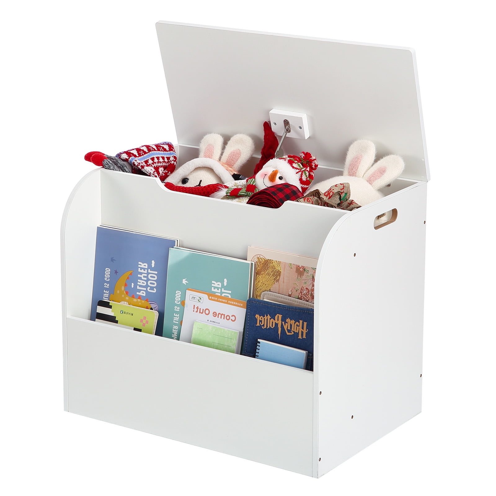 Litake Wooden Toy Box, Kids Toy Chest & Storage Organizer with Front ...