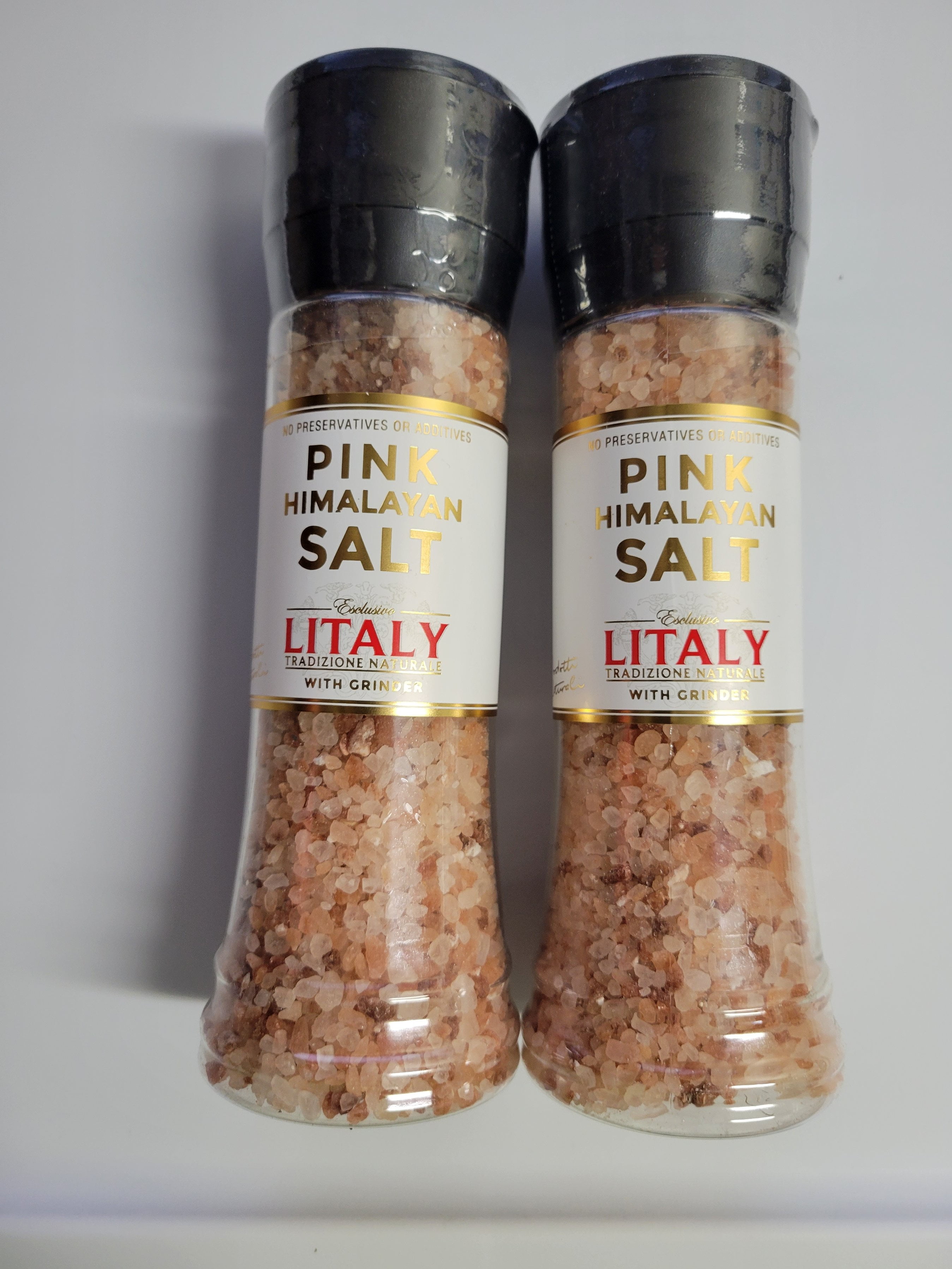 Litaly All Natural Pink Himalayan Salt, 2 Pack. 2 Grinders of Litaly ...