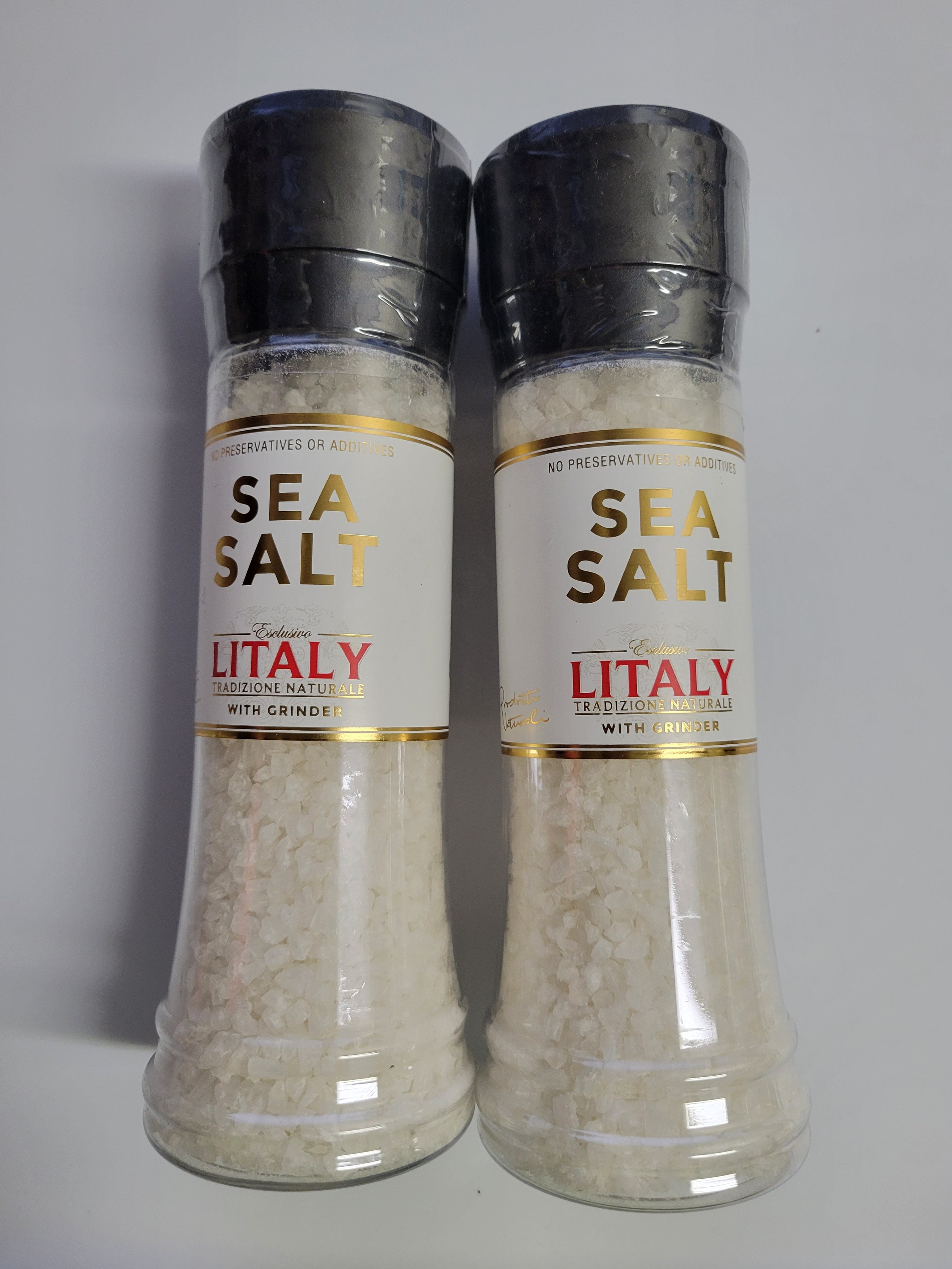 Litaly All Natural Sea Salt, 2 Pack. 2 Grinders of Litaly Seaa Salt 11. ...