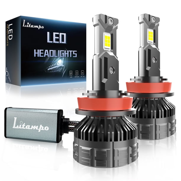 Litampo Upgraded H11 H8 H9 LED Headlight Bulbs, 120W 25000 Lumen, 800% ...