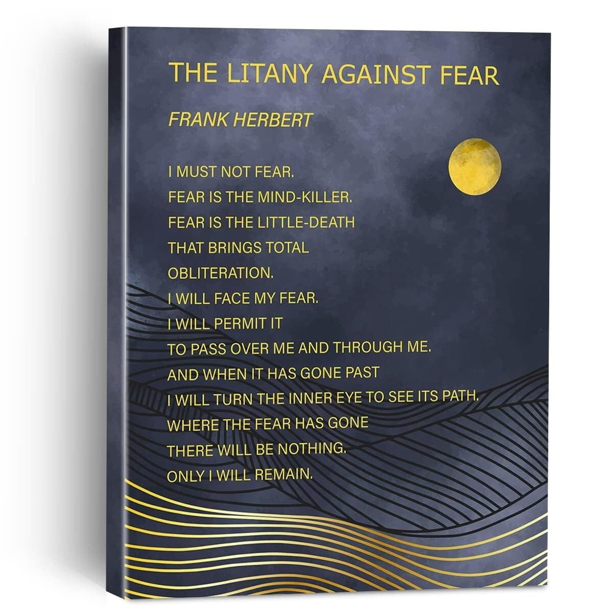 Litany Against Fear Poem From Frank Herbert Canvas Painting Framed Wall ...