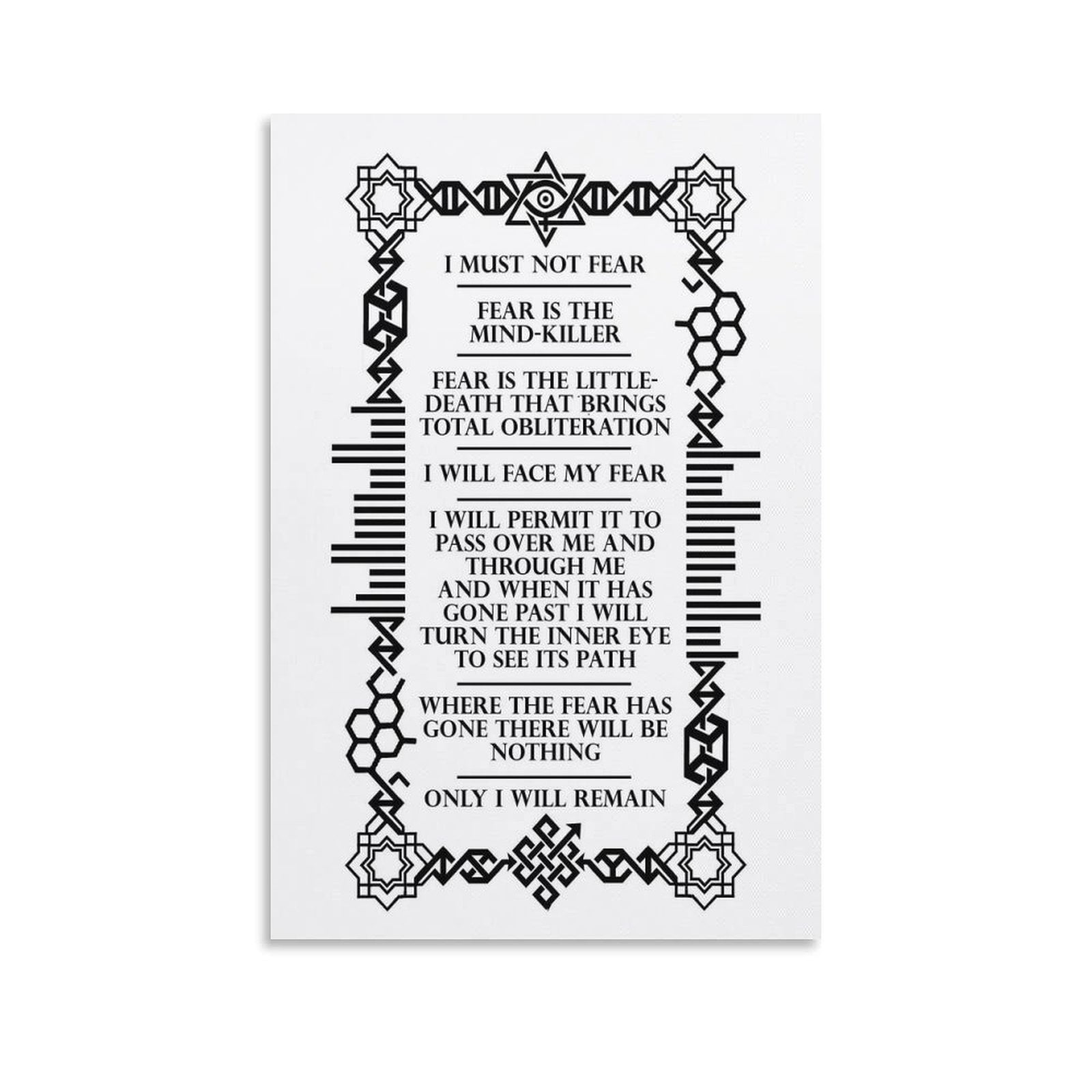 The Litany Against Fear Quote Poster By Frank Herbert Print Photo Art ...