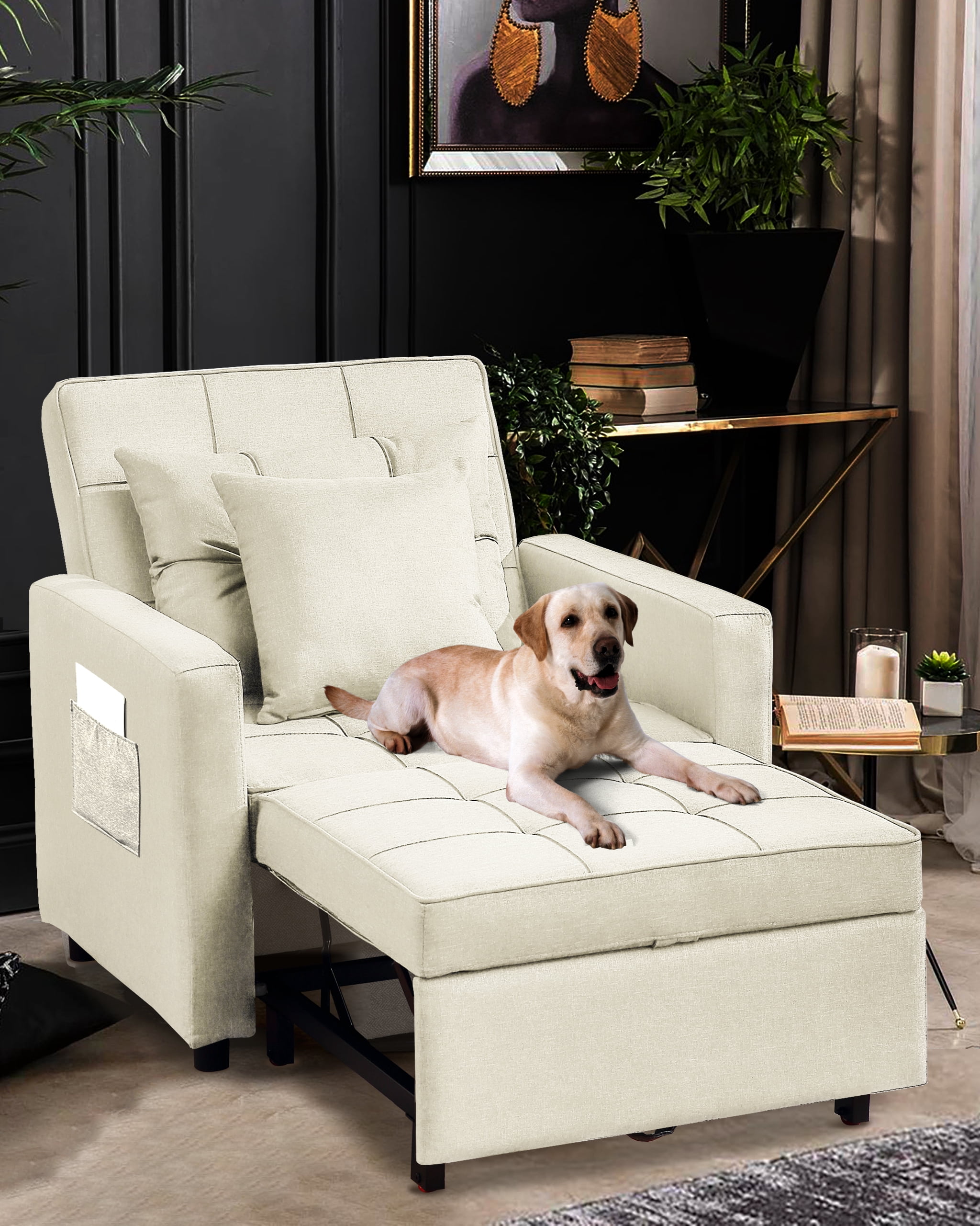 Litbird Convertible Chair Sleeper Bed, Futon Chair Turns Into Bed, Sofa ...