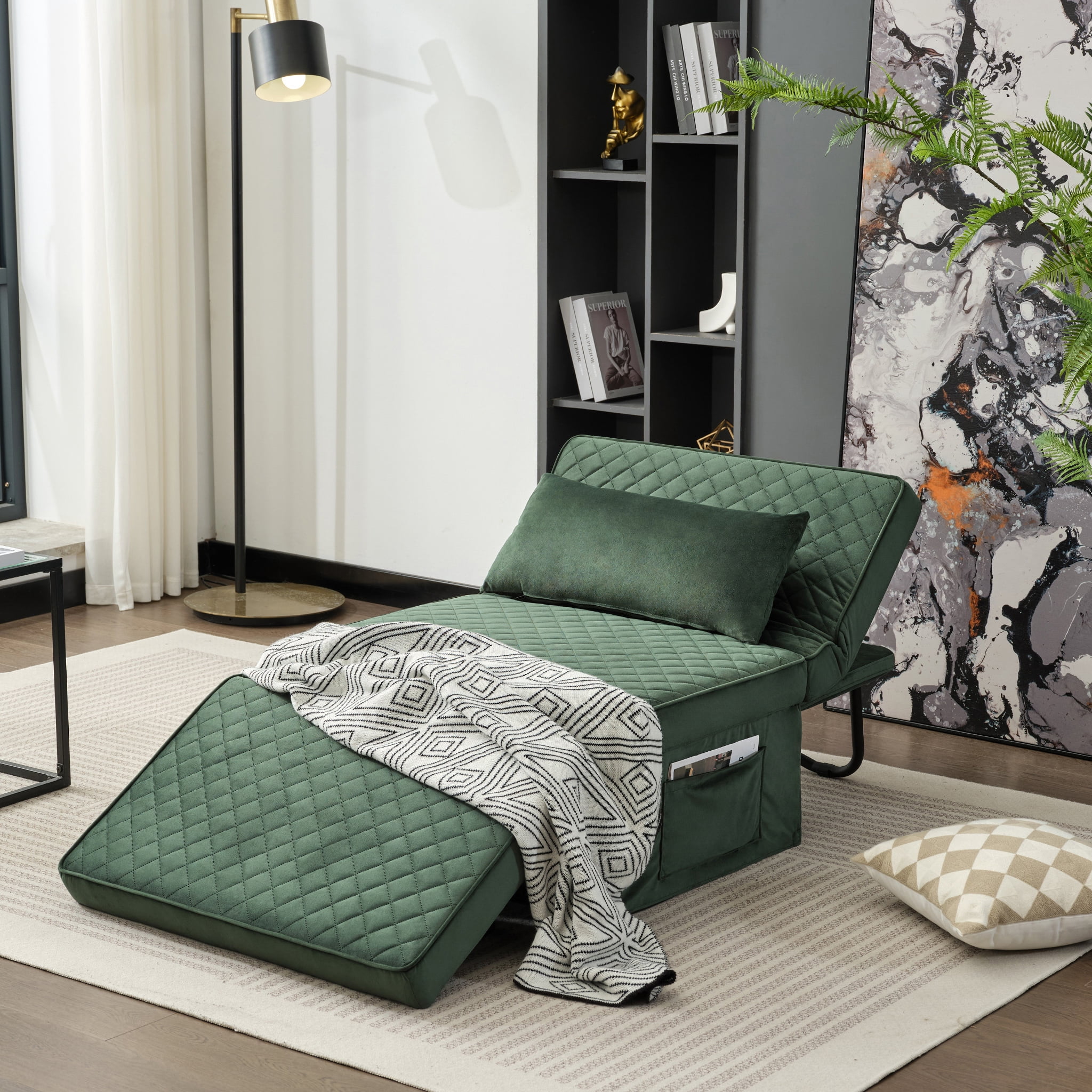 Litbird Folding Ottoman Sofa Bed, Convertible Chair 4 in 1 Multi ...