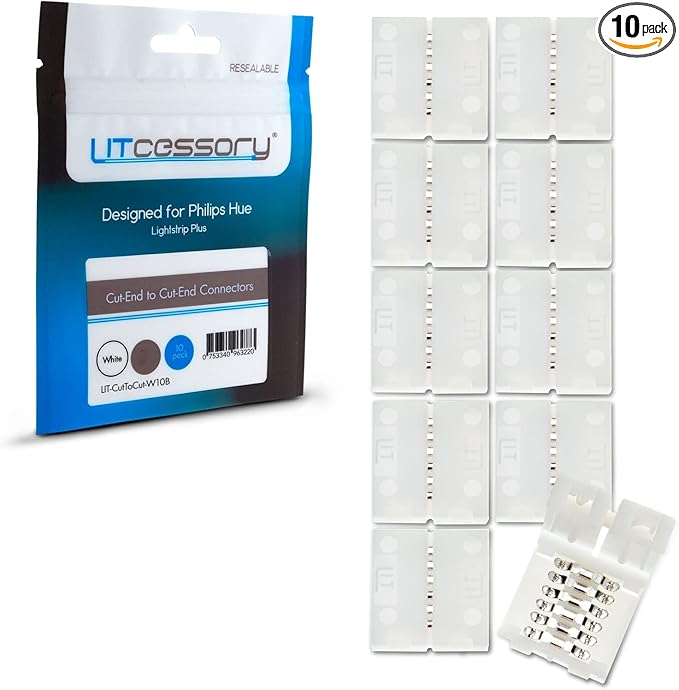 Litcessory Cut-End to Cut-End Connector for Philips Hue Lightstrip Plus ...