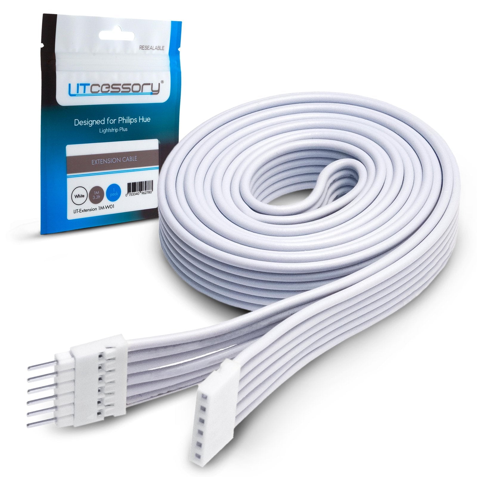 Litcessory Extension Cable for Philips Hue Lightstrip Plus (3.3ft, 1 ...
