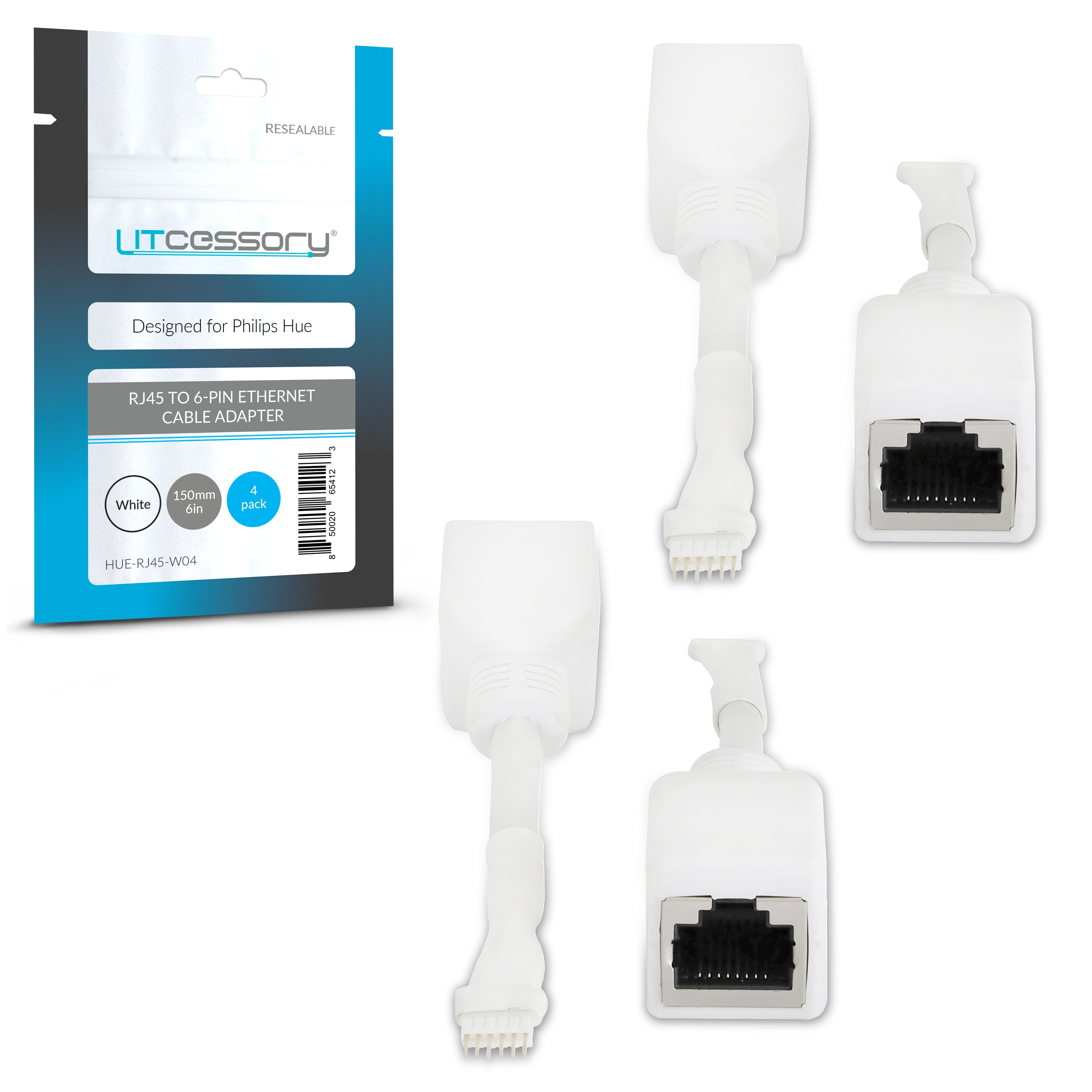 Litcessory RJ45 to 6-Pin Ethernet Cable Adapter for Philips Hue ...