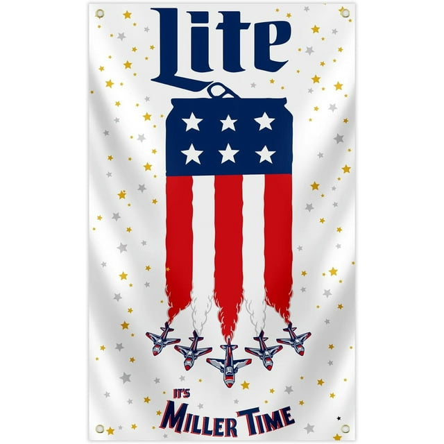 Lite Beer Flag Mill-er Time Flags with Brass Grommets for Indoor ...