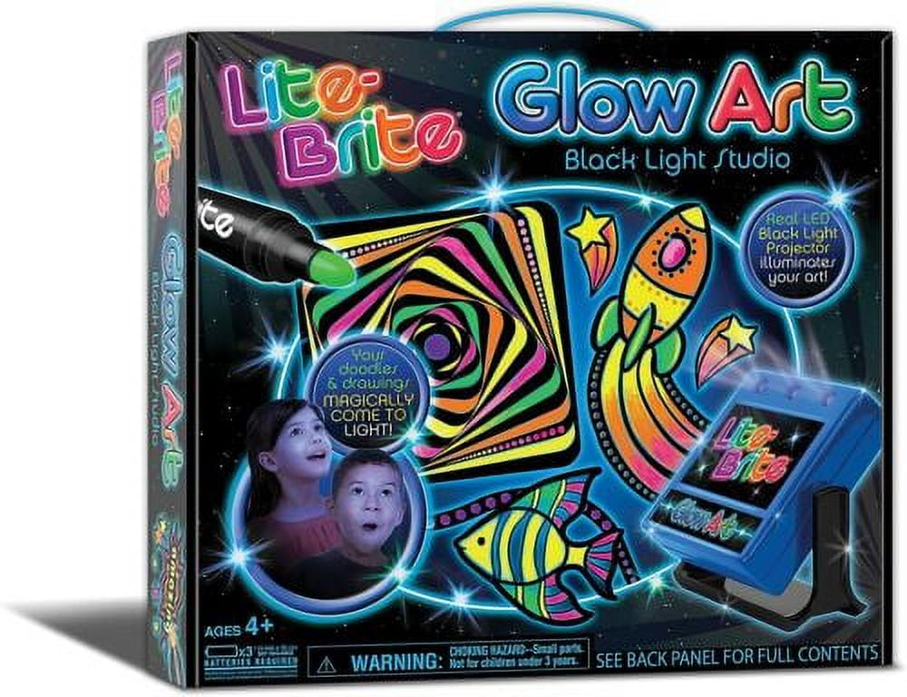 Lite Brite Glow Art Black Light Studio Projector Stickers Markers ...