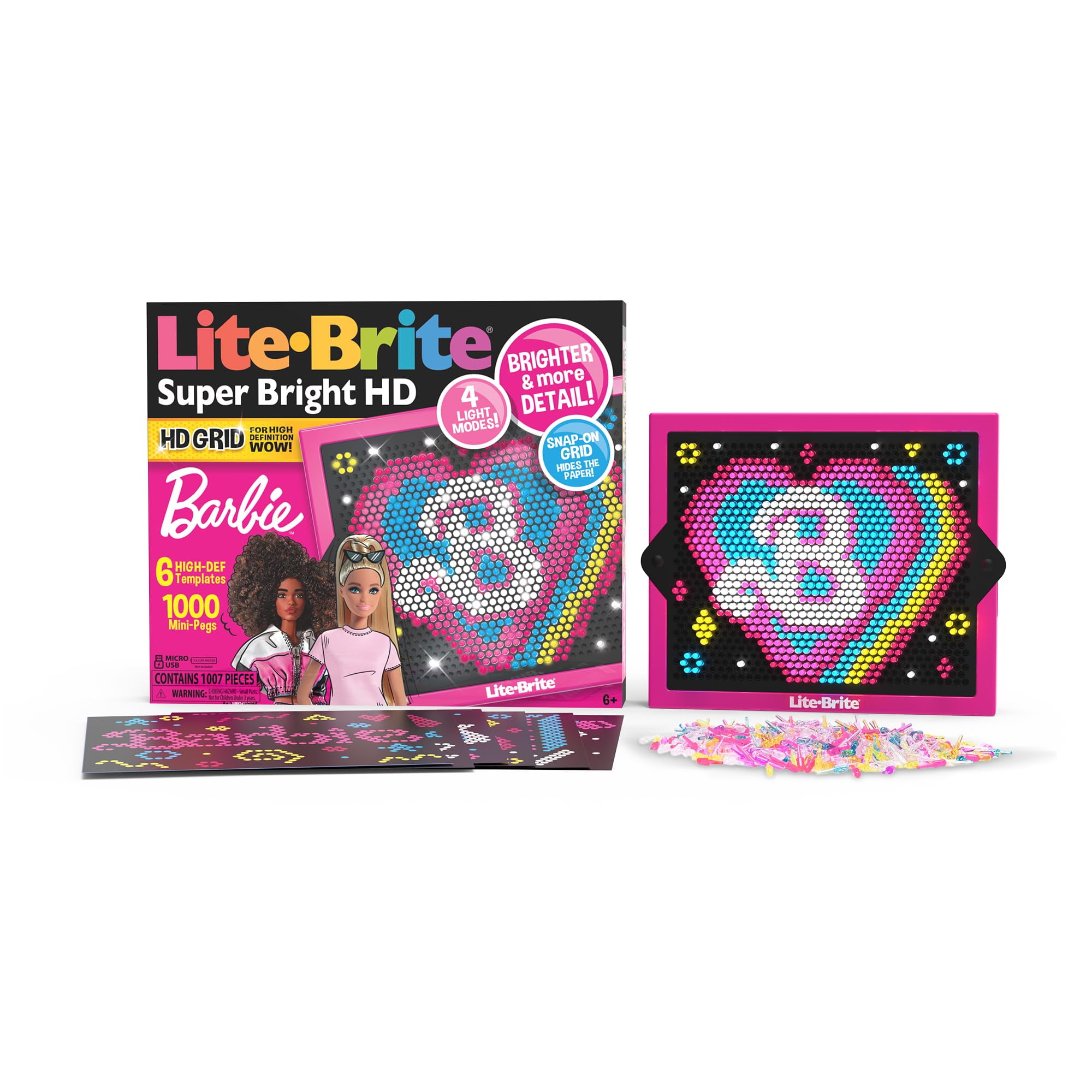 Lite Brite Super Bright MMF7 HD, Barbie Edition - Creative Retro Light ...