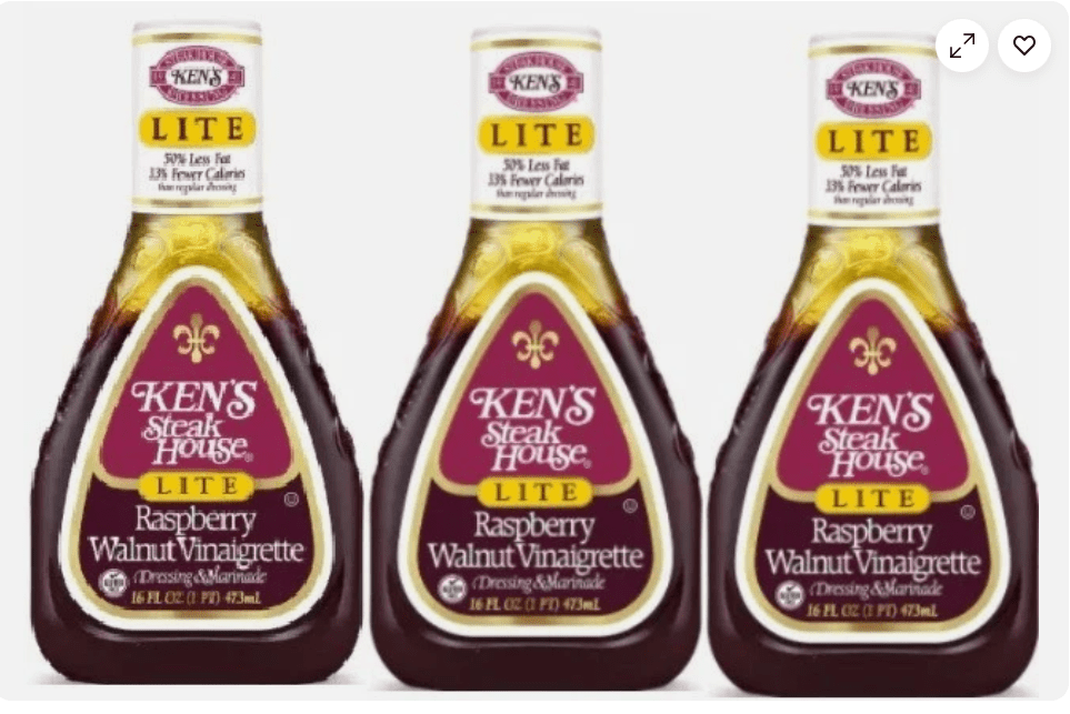 Lite Raspberry Walnut Vinaigrette Salad Dressing, 3 Bottles, 16 oz ...