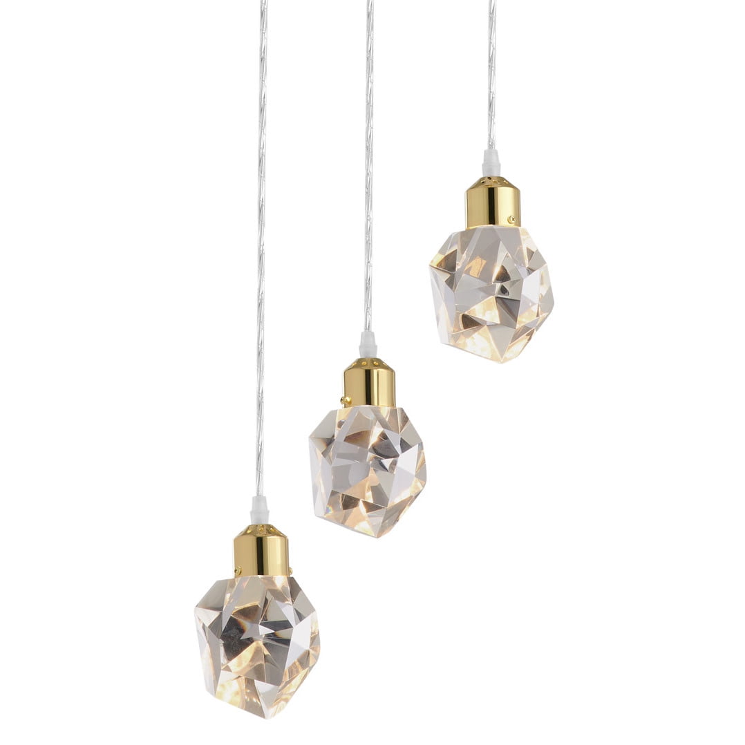 Lite Source Ls-18828 Dodson 10" Wide 3 Light Led Crystal Pendant - Brass - Walmart.com