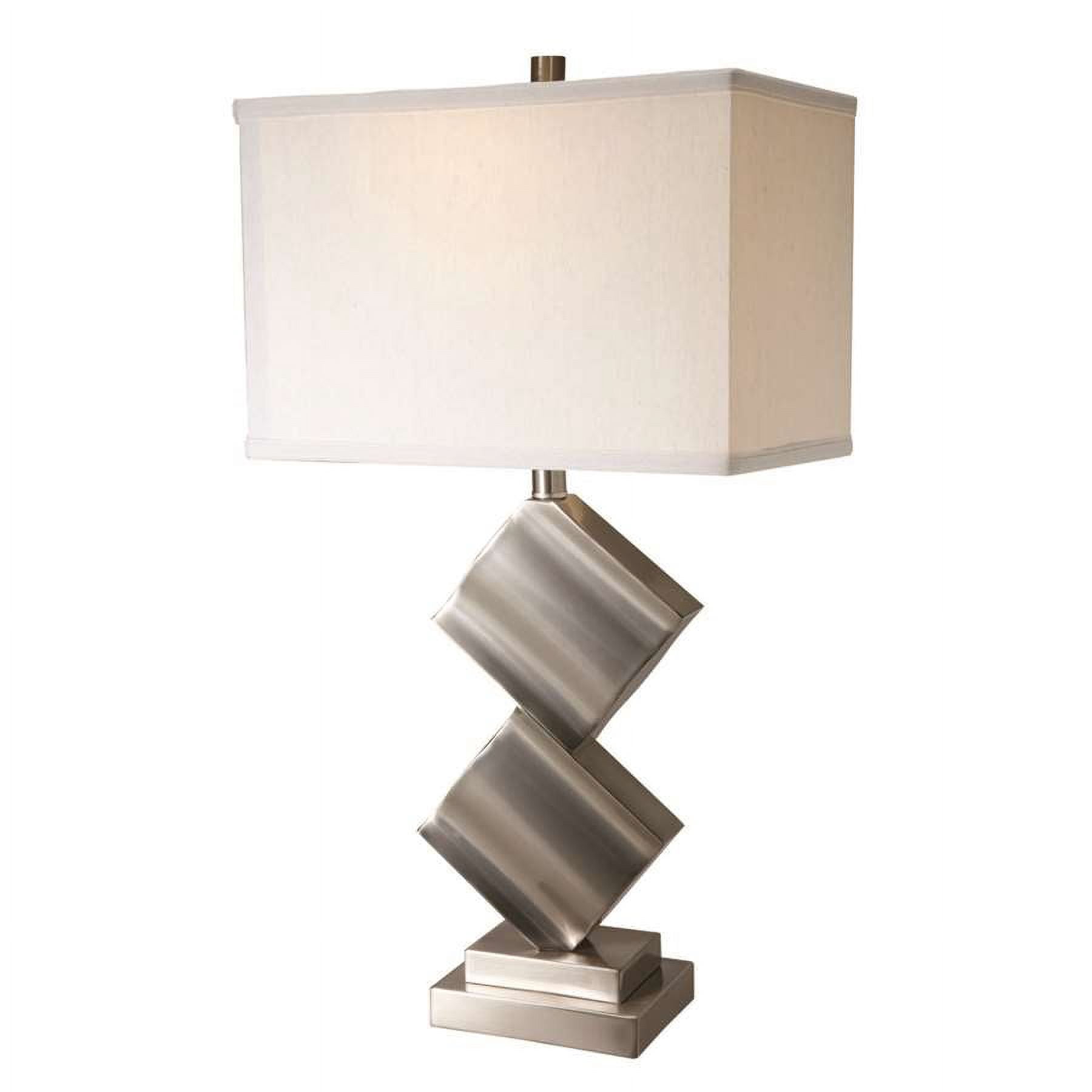 Lite Source Table Lamp, Polished Silver, Off-White Fabric Shade - LS ...