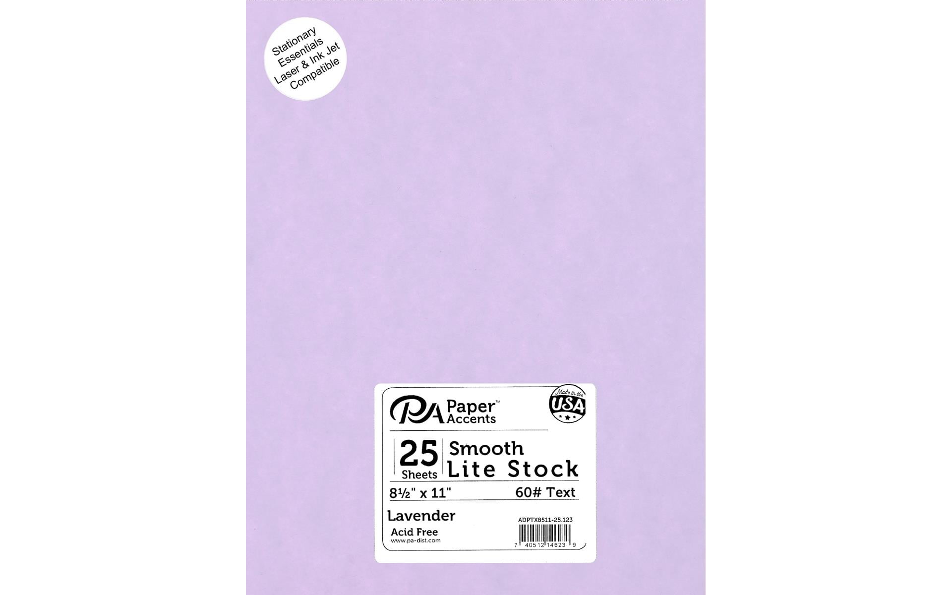 Paper Accents Lavender Colored Cardstock Paper 8.5x11 60lb 25pcs for ...