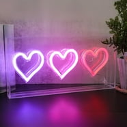 BrightSide 12" Heart Shaped LED Neon Table Light, Pink, Battery-Powered ...