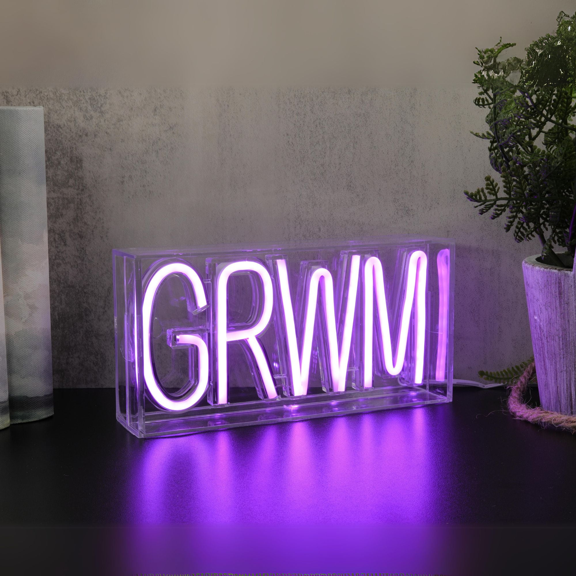 Lite Trends Novelty Neon LED GRWM "Get Ready With Me" In - 8" x 4 ...