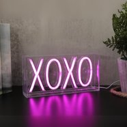 BrightSide 10" Planet Shaped LED Neon Table Light, Multicolor, Battery ...