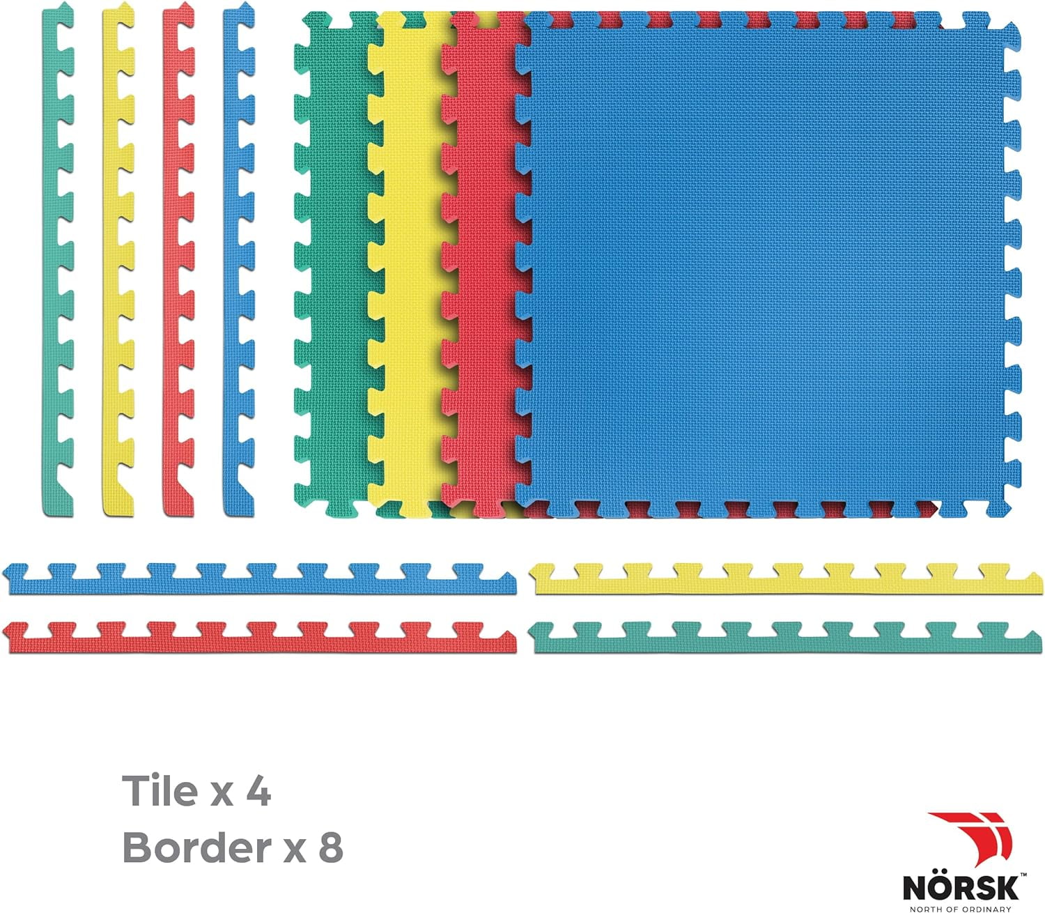 Lite by Light-Duty Solid Color Interlocking Foam Floor Puzzle Tiles, 24 ...