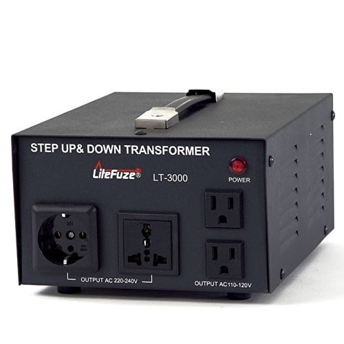 LiteFuze LT-3000 Heavy Duty Voltage Converter Transformer with Electric ...