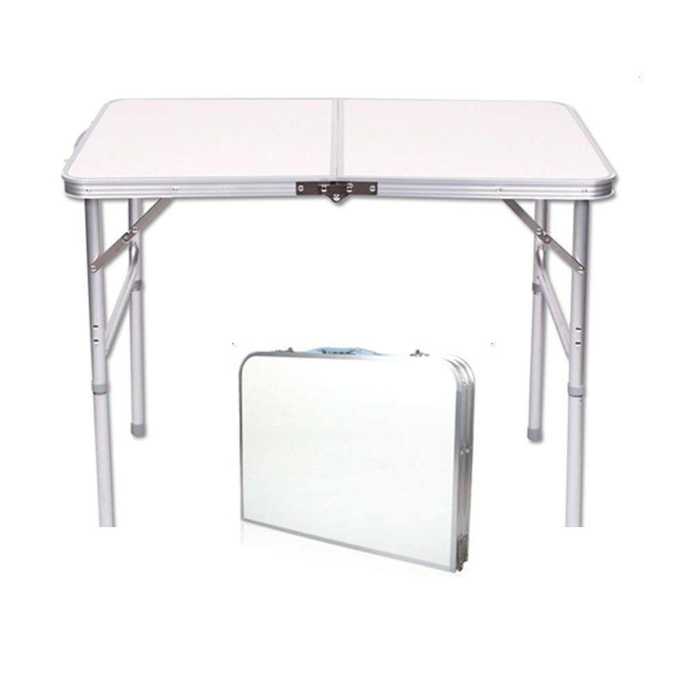 LiteHaven Folding Portable Camping Table with Adjustable Height ...