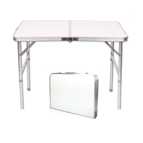 LiteHaven Folding Portable Camping Table with Adjustable Height ...