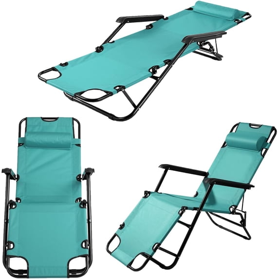LiteHaven Outdoor Folding Chaise Lounge Chair, Patio Sun Lounger ...