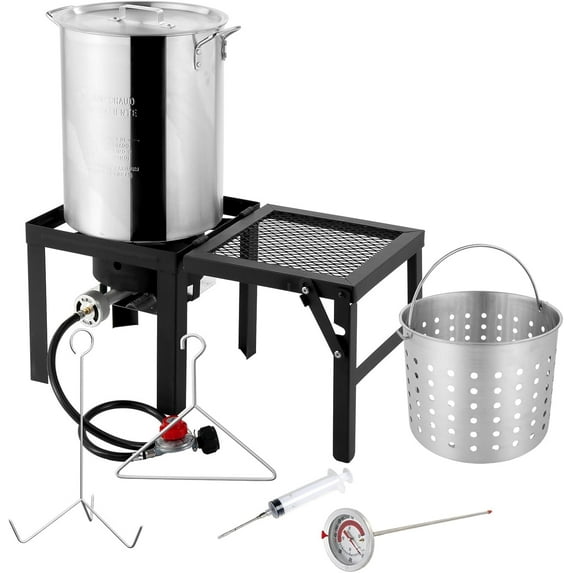 LiteHaven Turkey Fish Fryer with 55000BTU Propane Burner, Outdoor Deep ...