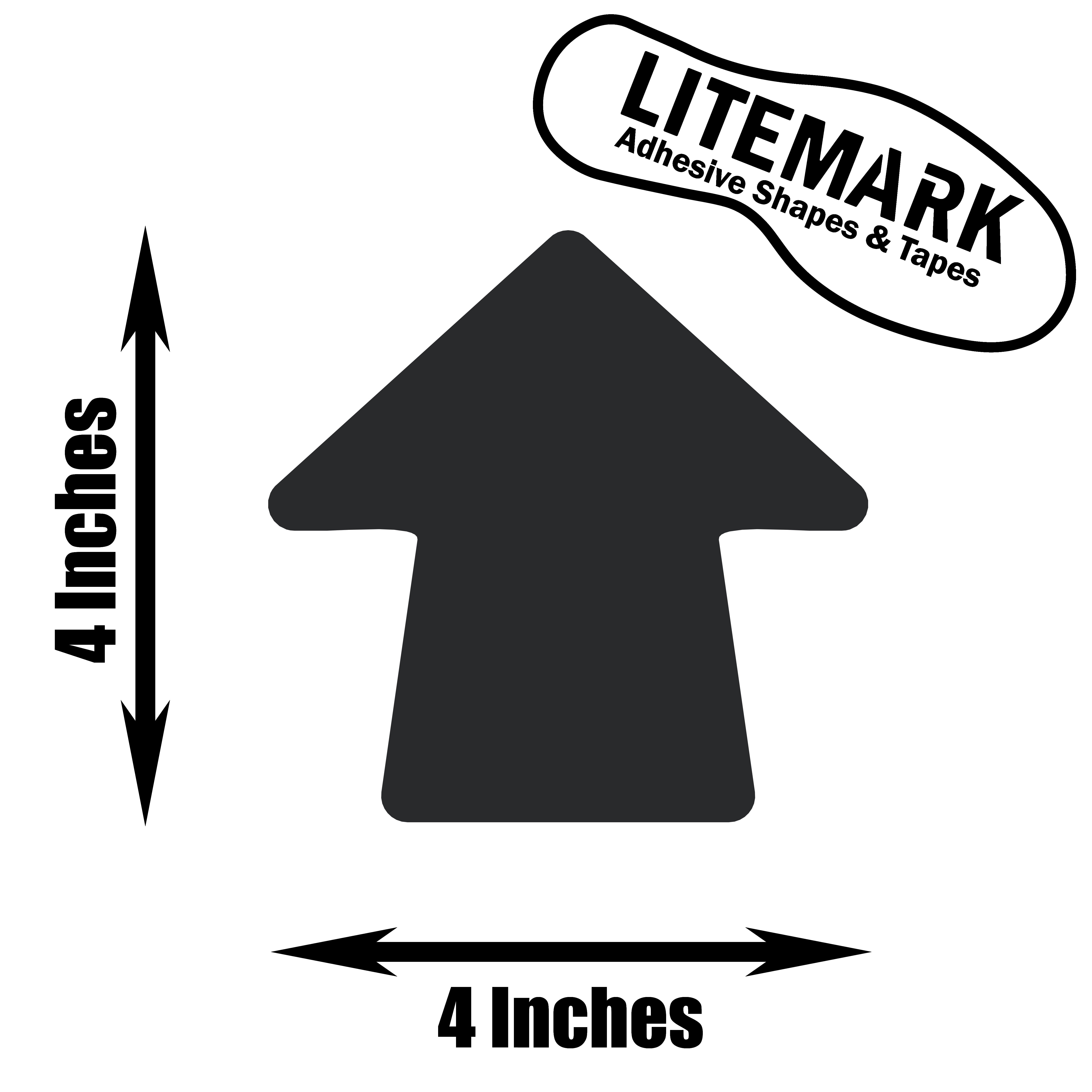 LiteMark 4 Inch Black Removable Round Arrow Decals - Pack of 16 ...