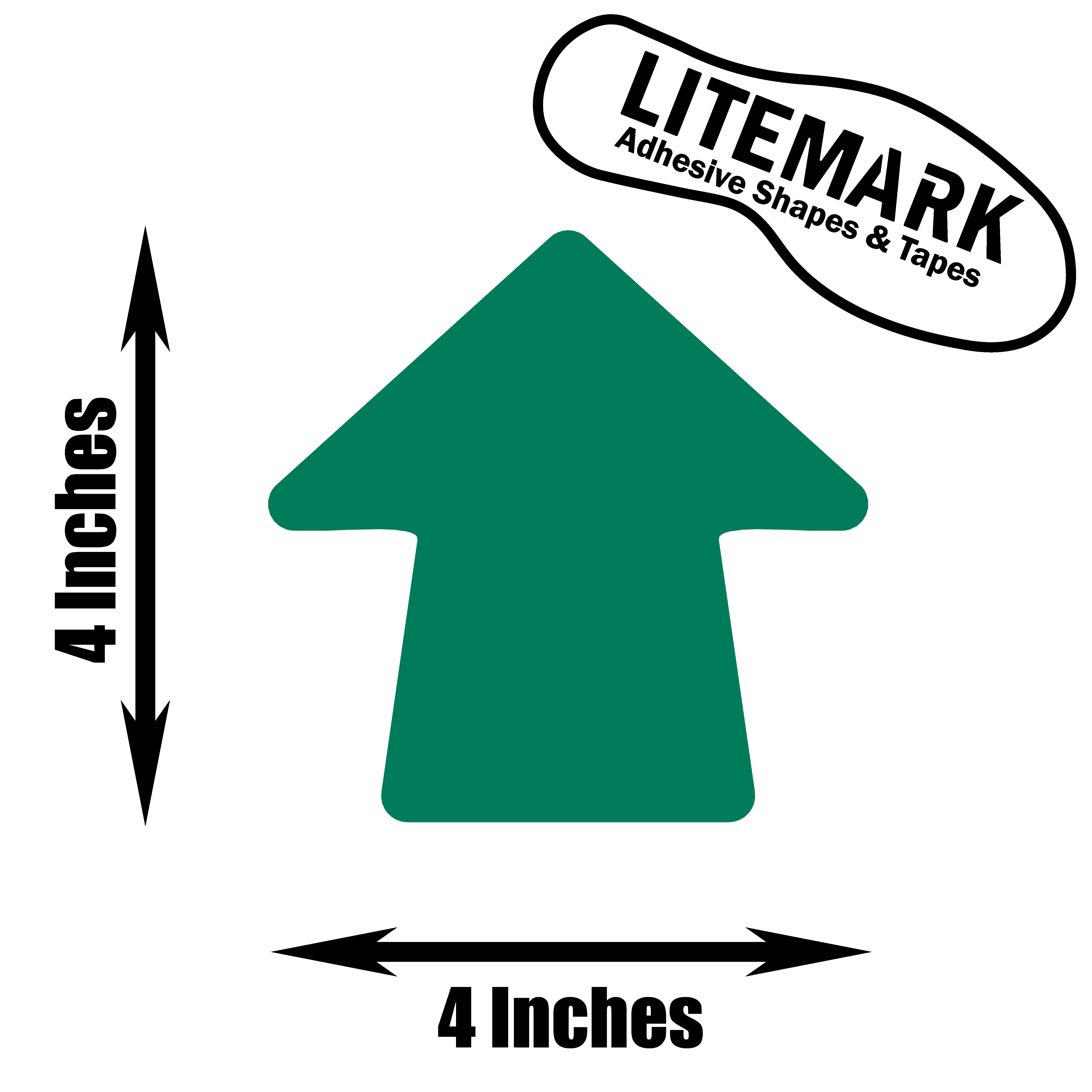 LiteMark 4 Inch Green Removable Round Arrow Decals - Pack of 16 ...