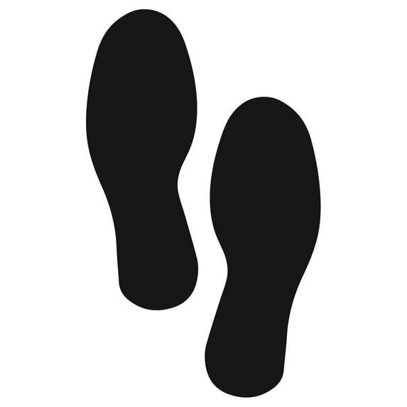 LiteMark Large Size Black Removable Footprint Decals - Pack of 8 ...