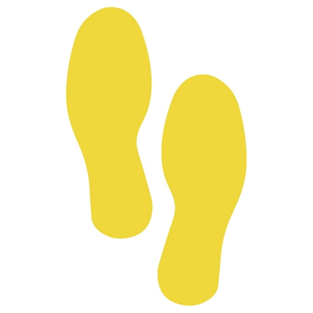 LiteMark Large Size Yellow Removable Footprint Decals - Pack of 8 ...