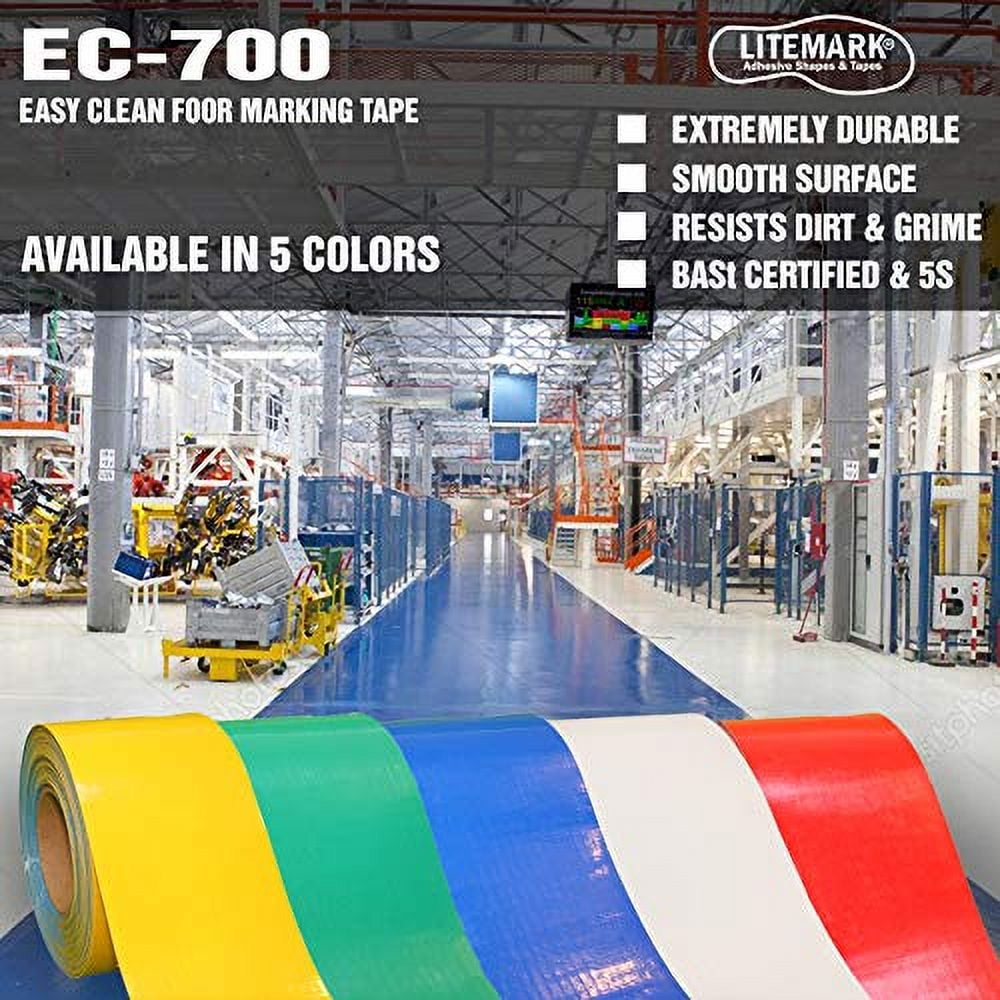 LiteMark Smooth Floor Marking Tape, EC-700 Heavy Duty Thick, Easy to ...
