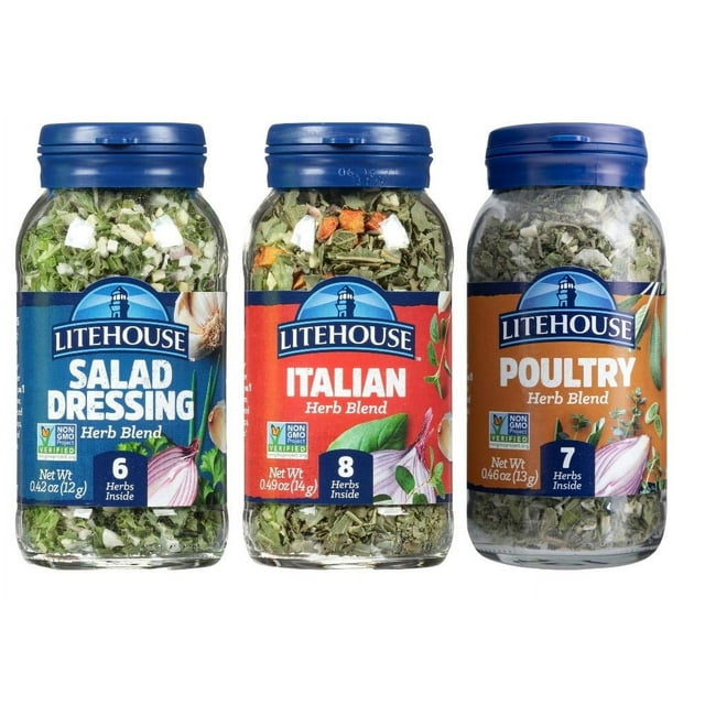 Litehouse Freeze-Dried Flavors Variety AIF4 Herb Blend Pack, (Italian, Poultry, Salad Dressing ...