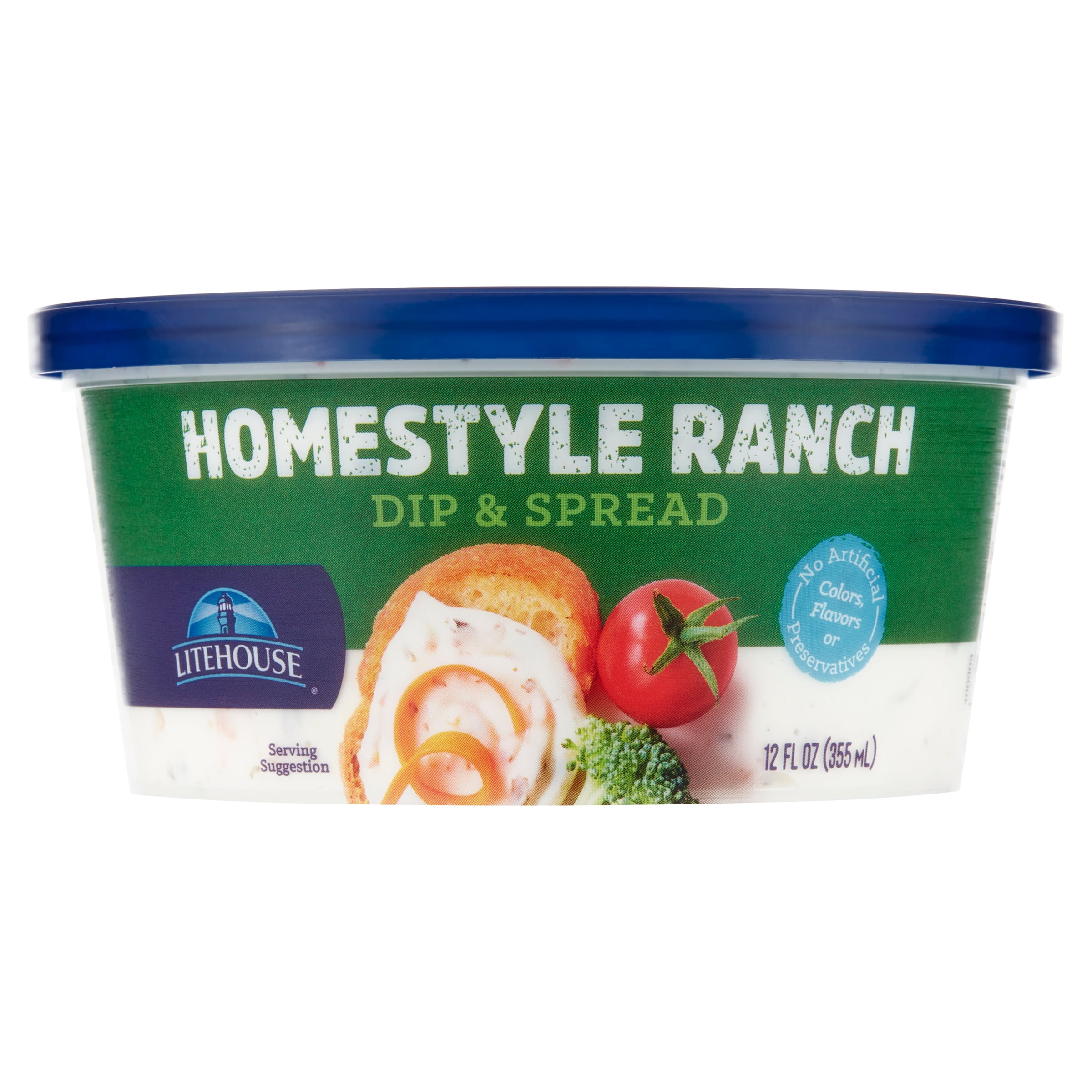 Litehouse Home Style Creamy Ranch Refrigerated Veggie and Chip Dip, 12 ...