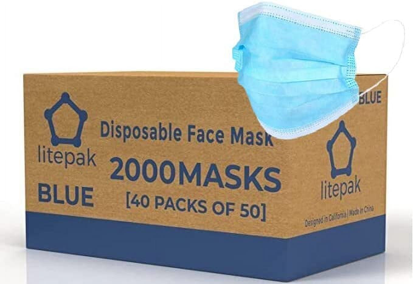Litepak 2,000 Disposable Face Masks - Breathable Face Mask for Home ...