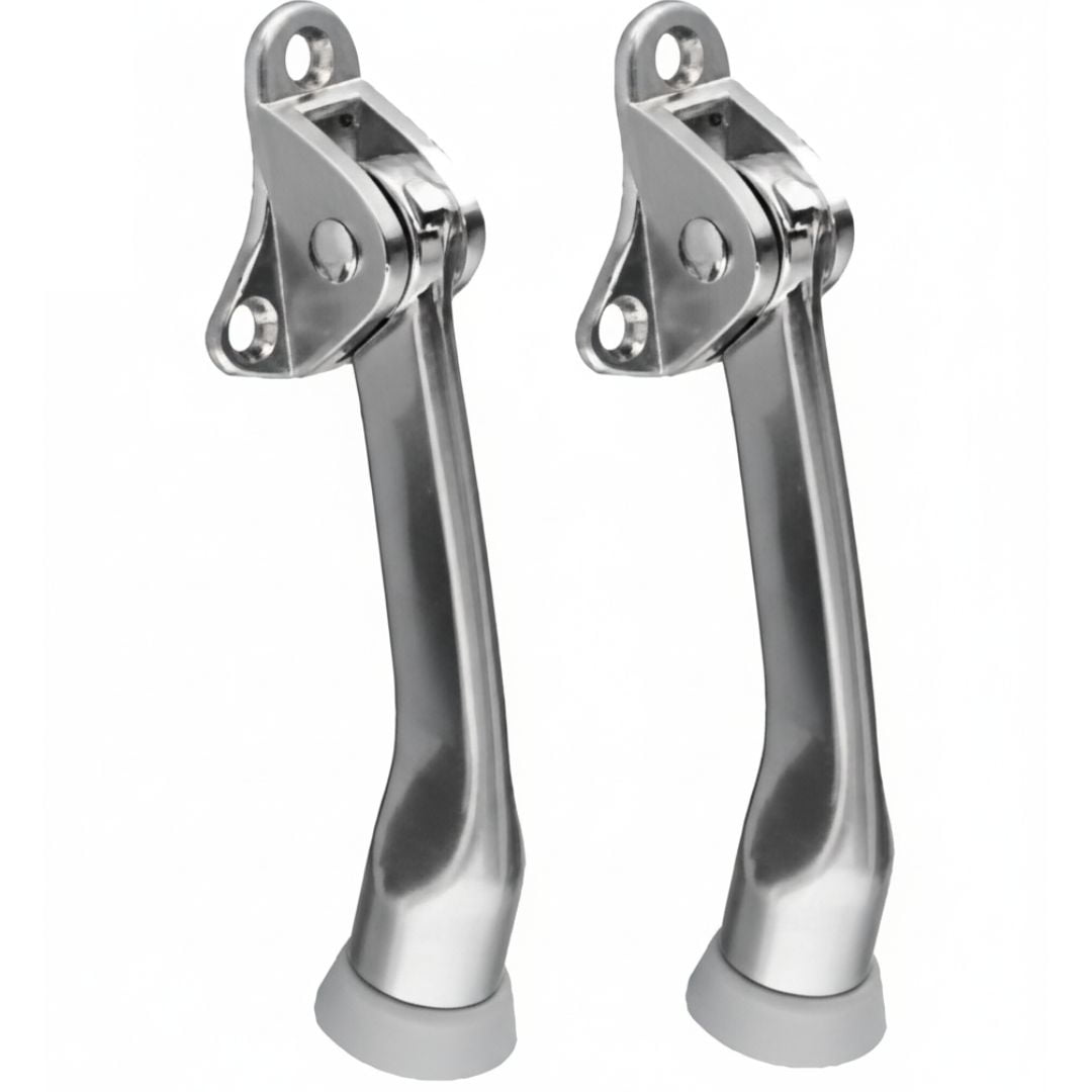 Litepak Kickdown Door Stop Holder Flip Doorstop 4" (Satin Nickel, 2 ...