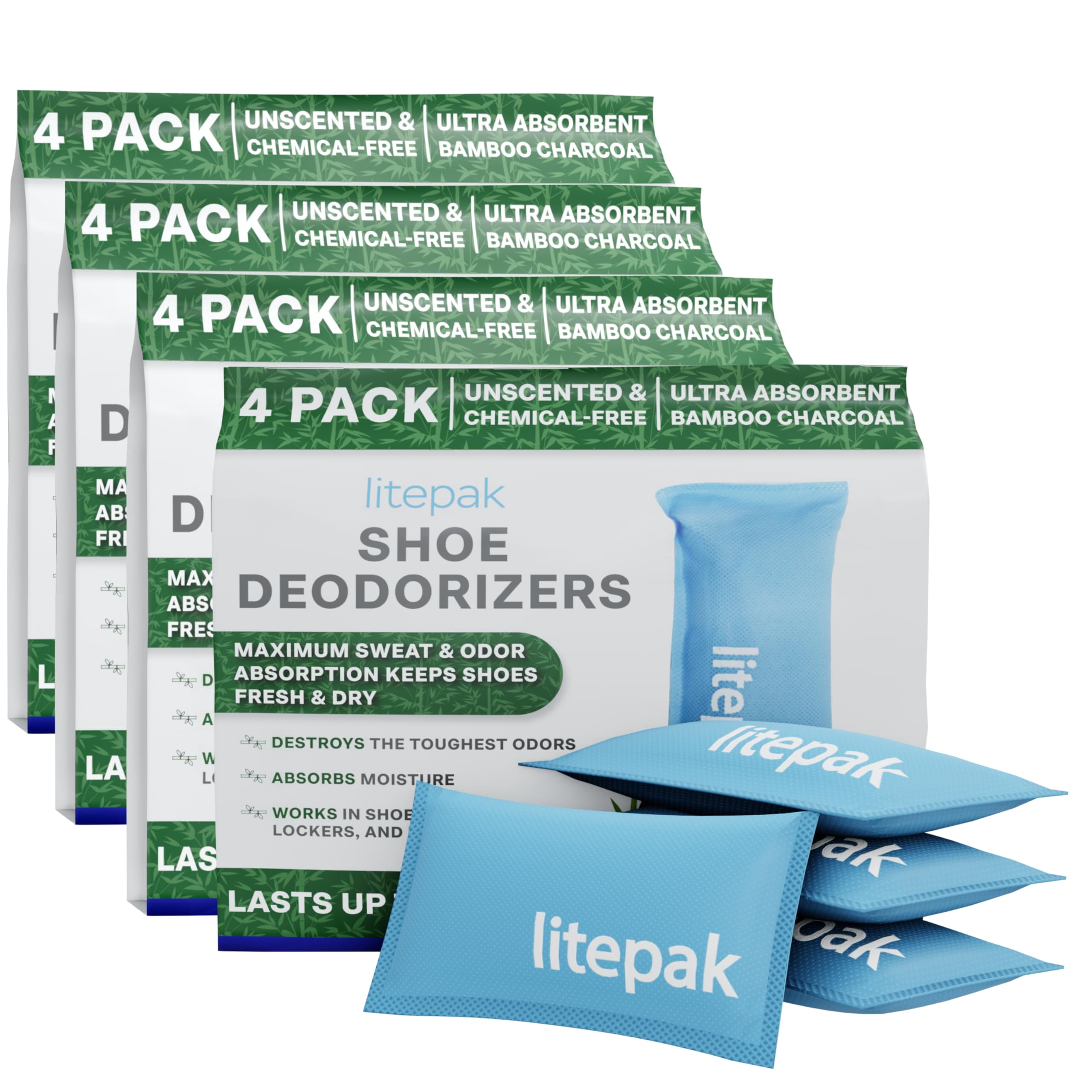 Litepak Shoe Deodorizer and Odor Eliminator Activated Charcoal Odor ...
